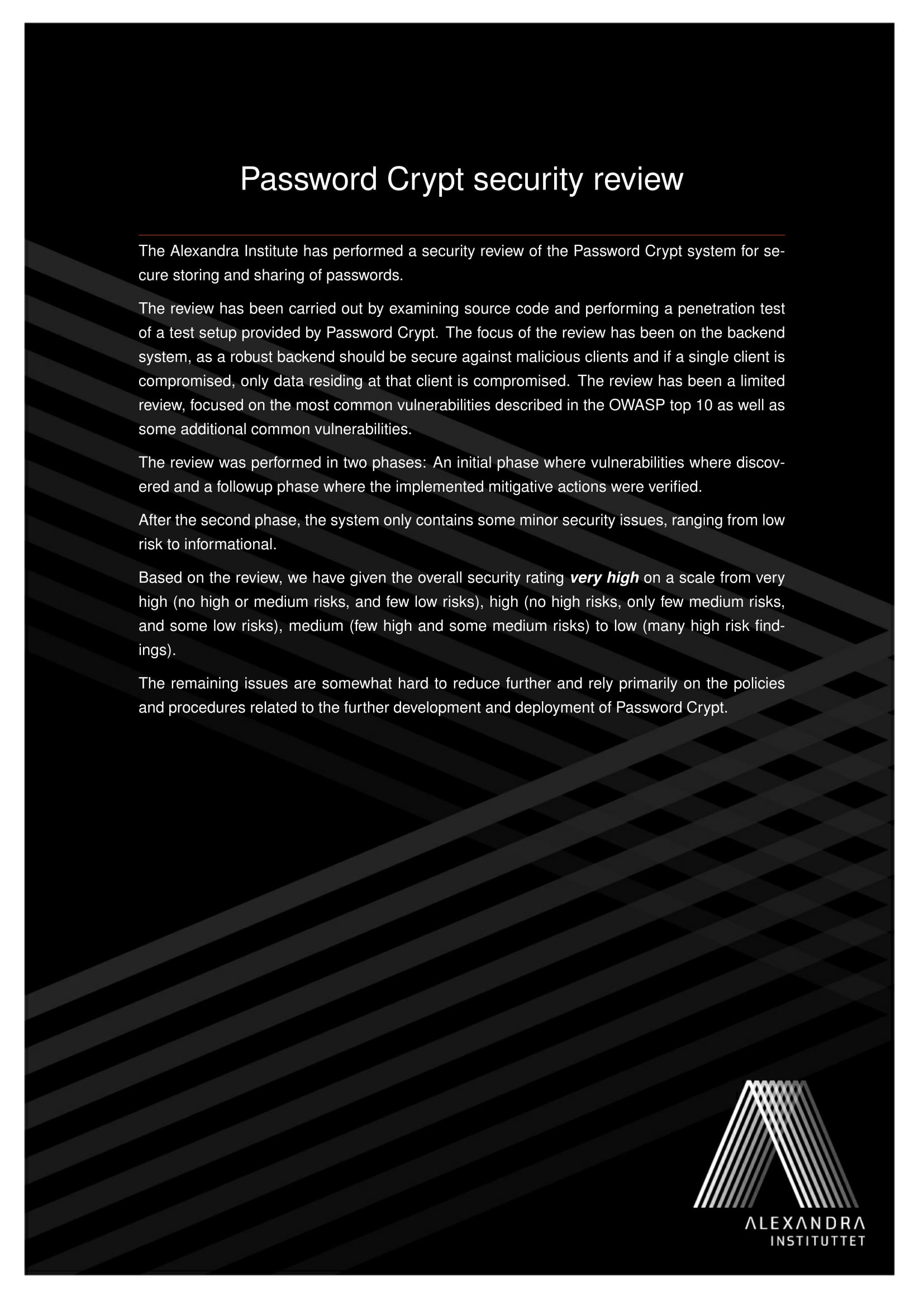 Security Report – Password Crypt